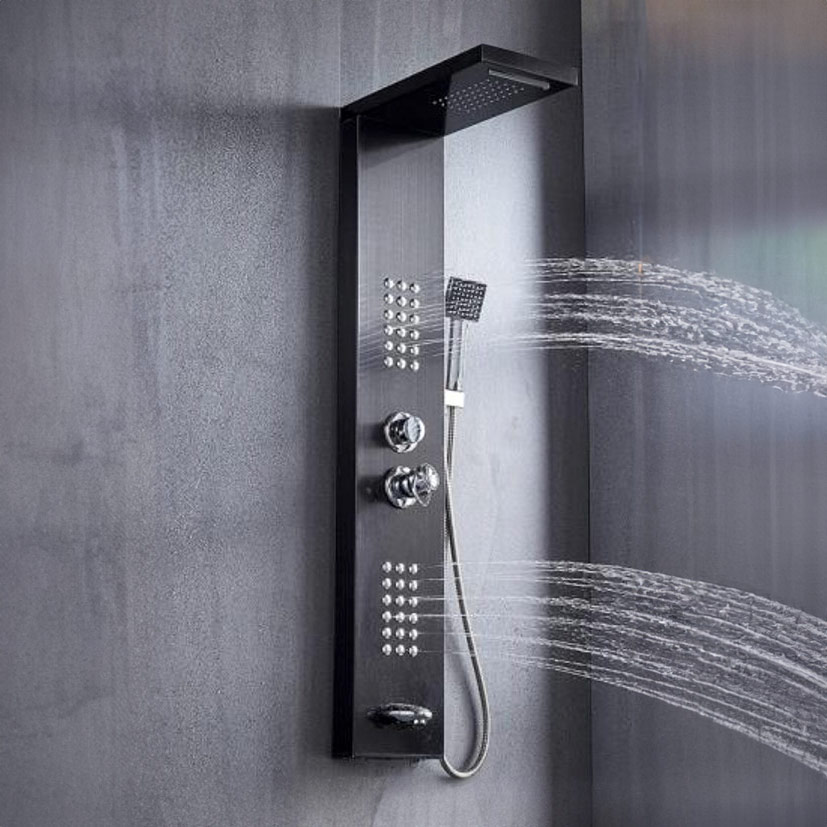 Panel Ducha acero inoxidable 304 – Negro mate - Pialmare